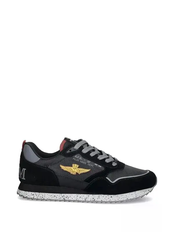 AERONAUTICA MILITARE Logo-appliqué Sneakers - Black