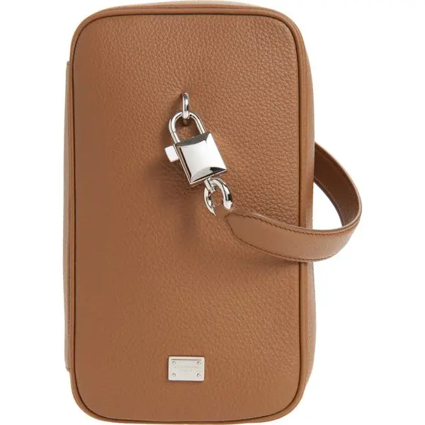Dolce & Gabbana Lock Leather Bag - Caramello