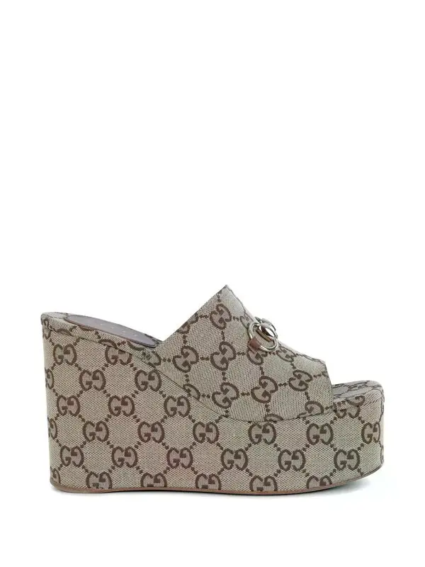 Gucci Horsebit Platform Sandals - Neutrals