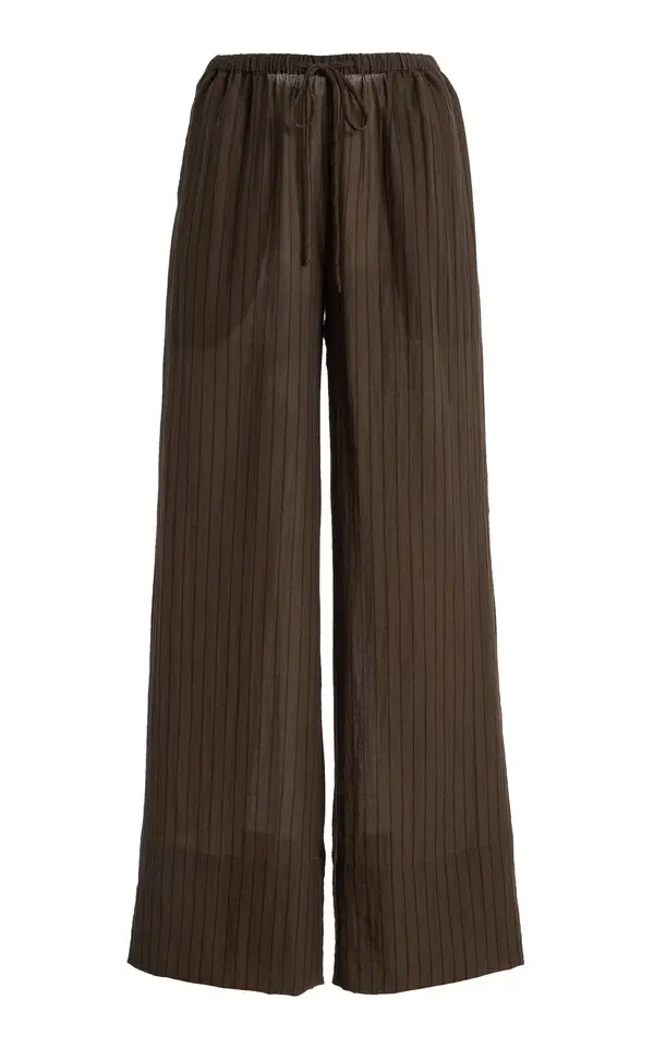 ELCE Aries Striped Pants - Brown