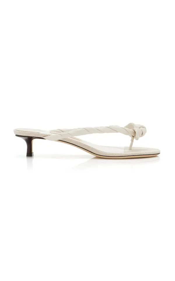 JIMMY CHOO Liss Leather Sandals - White