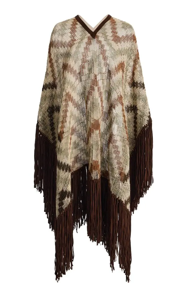 CURATORIA Viento Short Chaguar Poncho - Brown