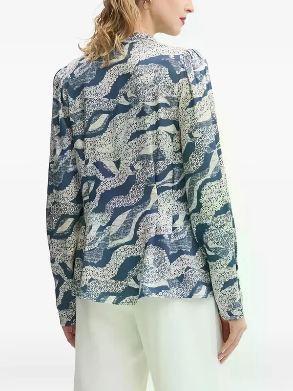 BRUUNS BAZAAR Printed Shirt - Blue