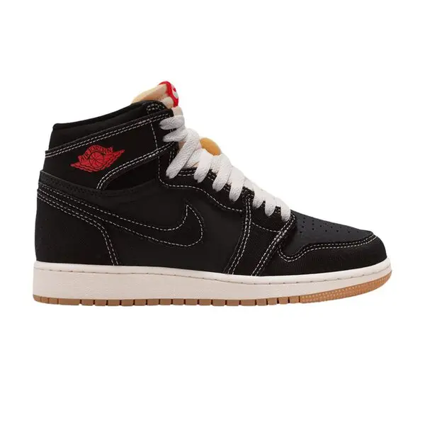 JORDAN 1 High Og Gs "flight Club" Lace Up Sneakers - Black