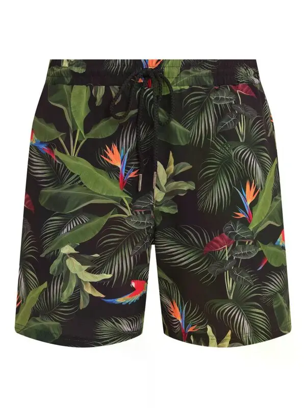 LYGIA & NANNY Floral-printed Swim Shorts - Black