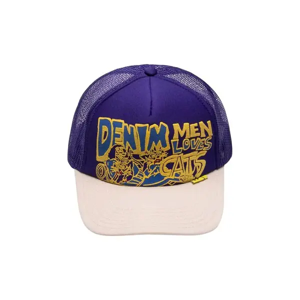 Kapital Denim Love Cats Trucker Cap /ecru - Purple