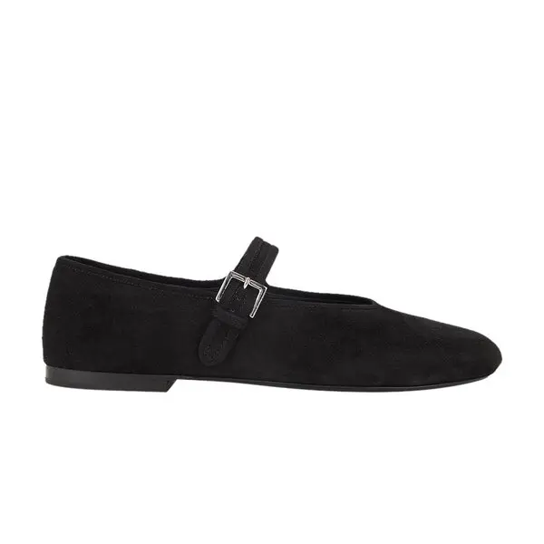 THE ROW Wmns Boheme Mary Jane Suede - Black
