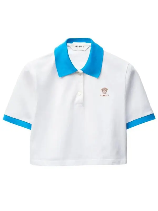 Versace Cotton Piquet Polo Shirt - White