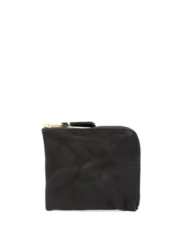 Comme Des Garçons Washed Wallet With Zip - Black