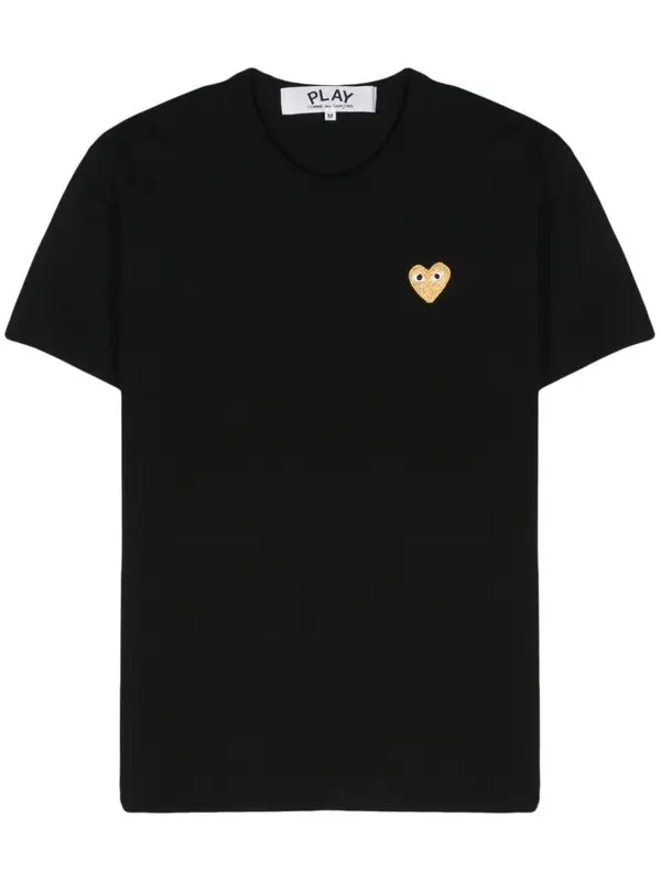 Play Comme Des Garcon Gold Heart Cotton T-shirt - Black