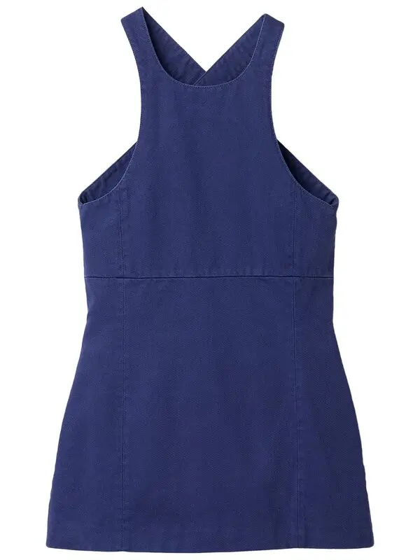 Miu Miu Garment-dyed Gabardine Mini Dress - Blue