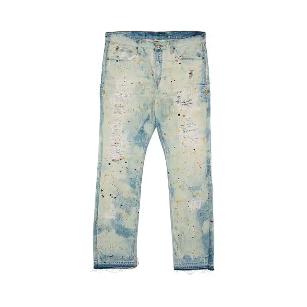 VLONE Paint Splatter Denim Jeans - Blue