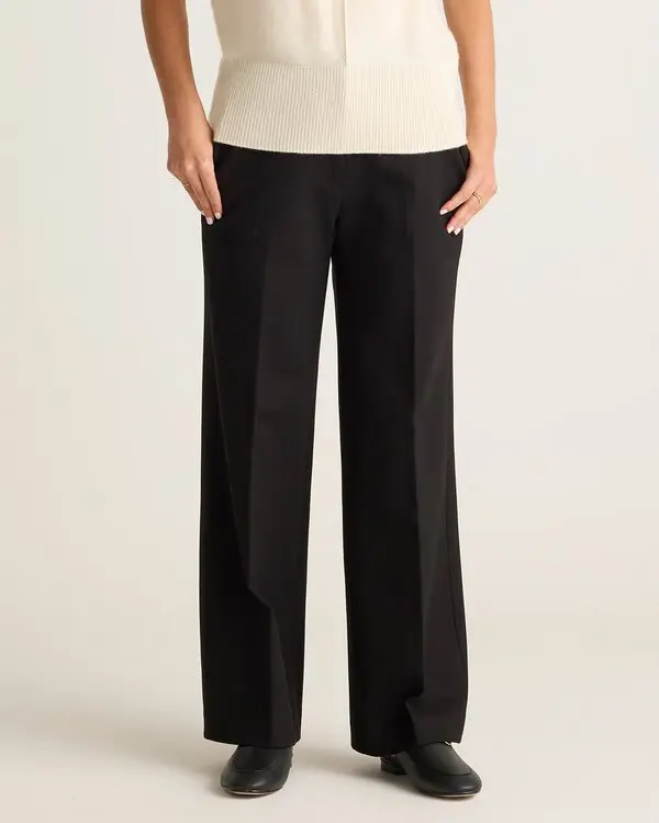 Quince Ultra-stretch Ponte Trousers - Black