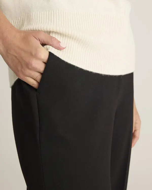 Quince Ultra-stretch Ponte Trousers - Black