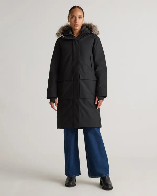 Quince Responsible Down Hooded Long Parka - Black