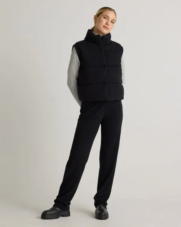 Quince Mongolian Cashmere Puffer Vest - Black