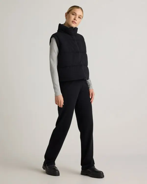 Quince Mongolian Cashmere Puffer Vest - Black