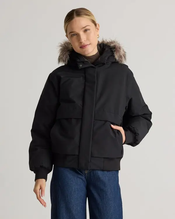 Quince Responsible Down Hooded Short Parka - Black