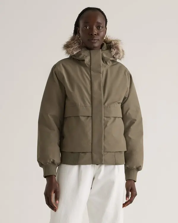 Quince Responsible Down Hooded Short Parka - Faded Cargo
