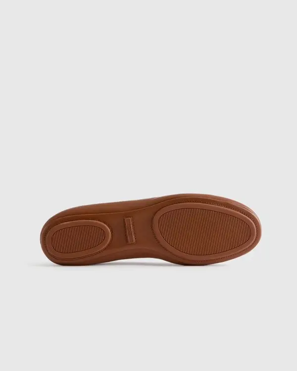 Quince Italian Leather Ballet Flats - Cognac