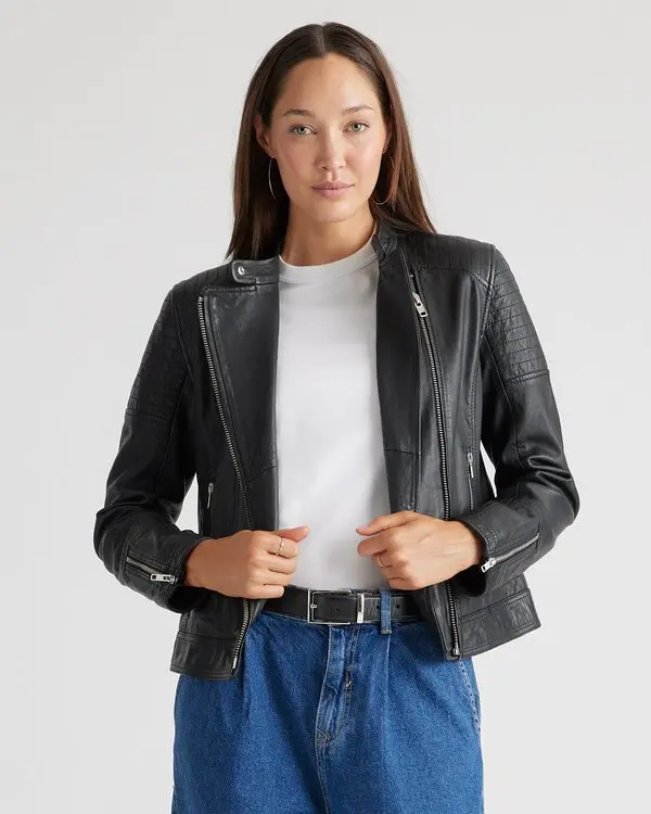 Quince Leather Café Racer Jacket