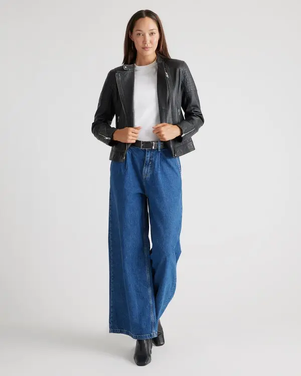 Quince Leather Café Racer Jacket