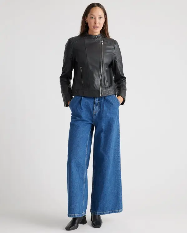 Quince Leather Café Racer Jacket