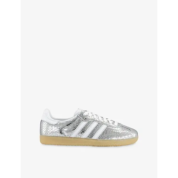 Adidas Samba Og Patent-leather Trainers - Snake Silver Metallic Wh