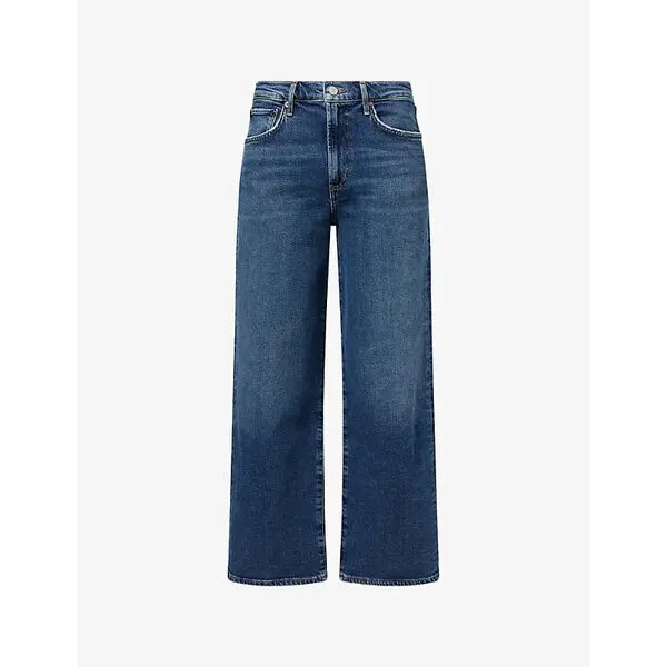 AGOLDE Harper Crop Straight-leg Denim Jeans - River (md Worn Ind)