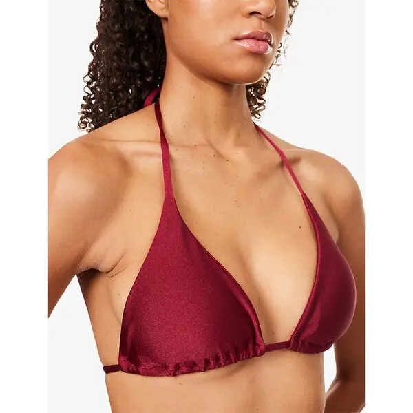 GRACEJACOB Cherry Shimmer Bikini Top