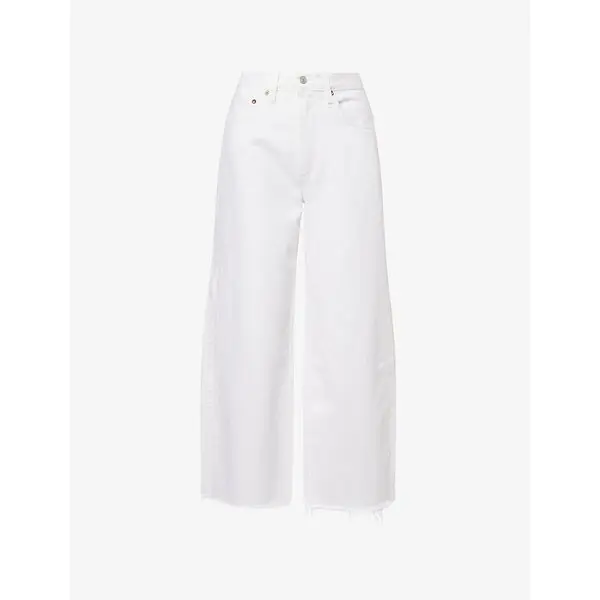 AGOLDE Curve-leg Frayed Denim Jeans - Milkshake ( Wht)