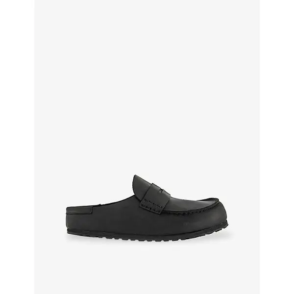 BIRKENSTOCK Naples Wrapped Suede Clogs - Black Oiled Leather