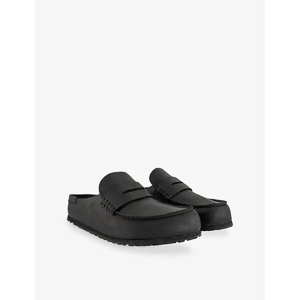 BIRKENSTOCK Naples Wrapped Suede Clogs - Black Oiled Leather