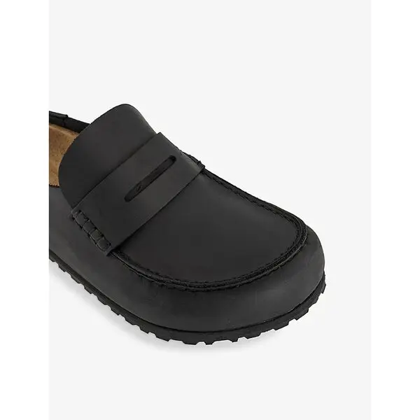 BIRKENSTOCK Naples Wrapped Suede Clogs - Black Oiled Leather