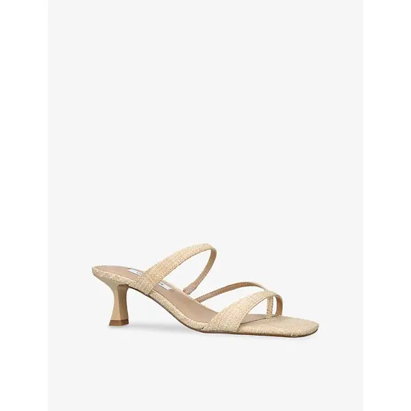 Steve Madden Ajay Heeled Woven Sandals - Beige Comb