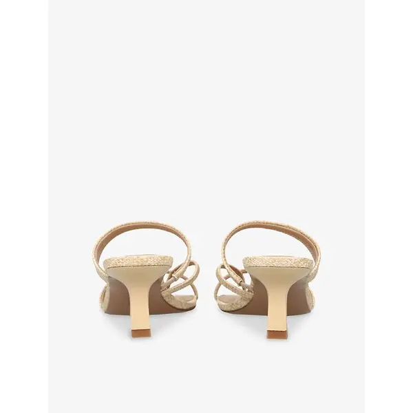 Steve Madden Ajay Heeled Woven Sandals - Beige Comb
