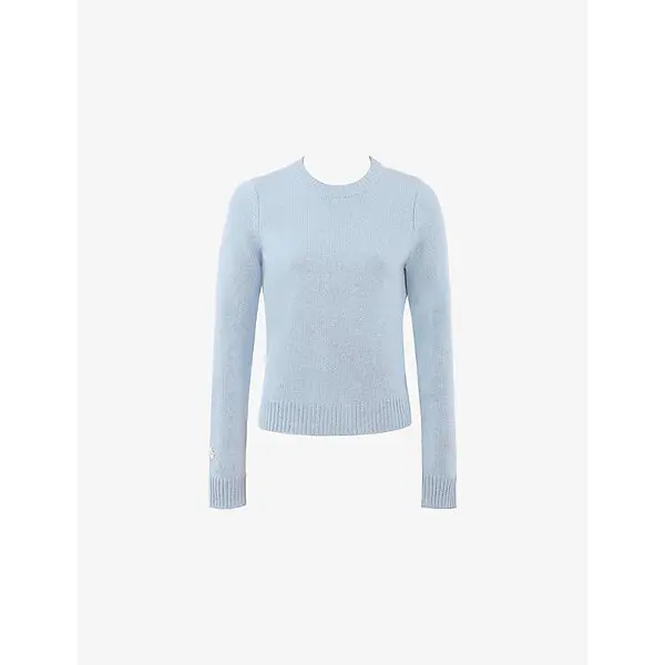 House Of Cb Abbie Crewneck Merino Wool Jumper - Cornflowerblue