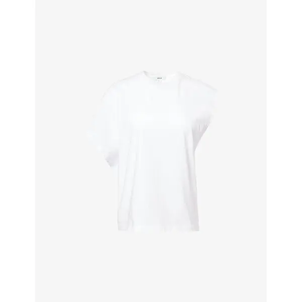 AGOLDE Corrine Asymmetric Cotton T-shirt - White