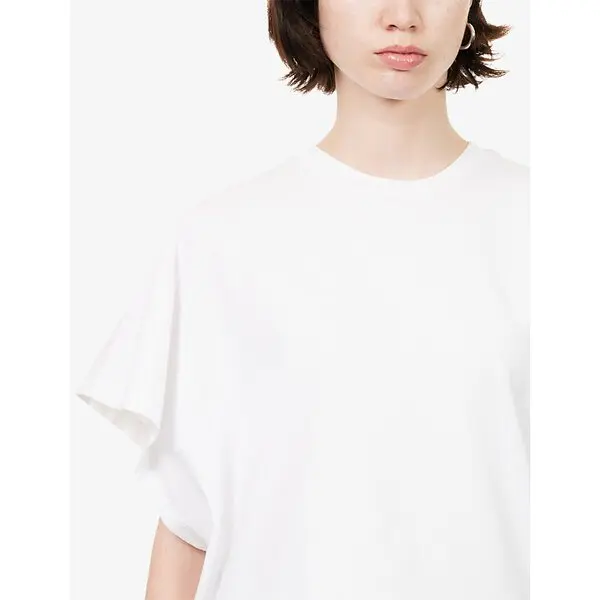 AGOLDE Corrine Asymmetric Cotton T-shirt - White