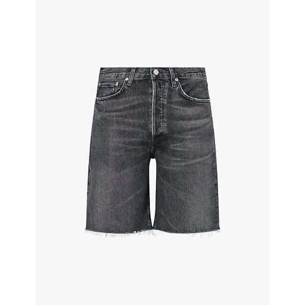 AGOLDE Anson Frayed-hem Denim Shorts - Clip (dk Wsh Blk)