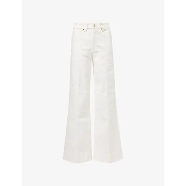 Good American Good Waist Palazzo Wide-leg Denim Jeans - Cotton White