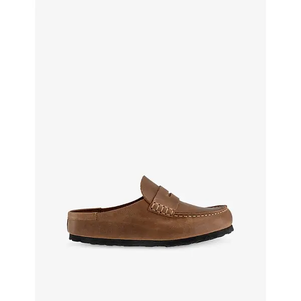 BIRKENSTOCK Naples Wrapped Suede Clogs - Cognac Leather