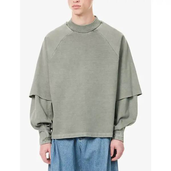 SEVENTH Raglan Layered Long-sleeve Cotton T-shirt