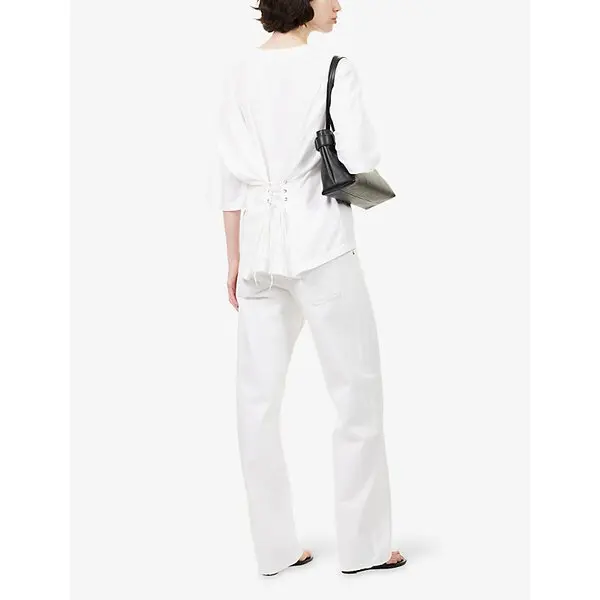 AGOLDE Ellery Cinched Cotton T-shirt - White