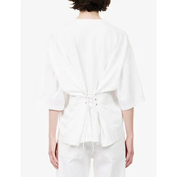 AGOLDE Ellery Cinched Cotton T-shirt - White
