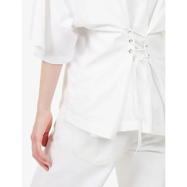 AGOLDE Ellery Cinched Cotton T-shirt - White
