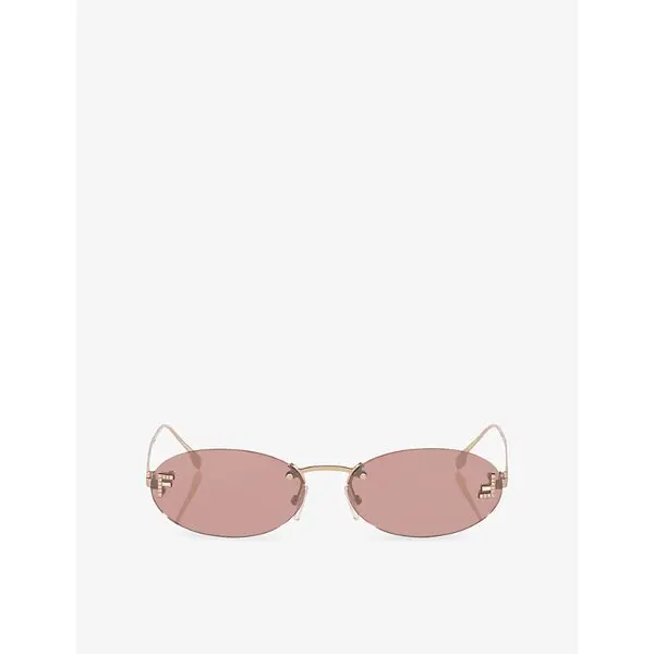 Fendi Crystal Oval Sunglasses - Pink