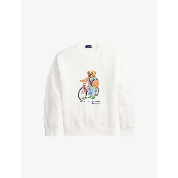 Polo Ralph Lauren Bike Polo Bear Cotton-blend Sweatshirt - White- Summer Bear