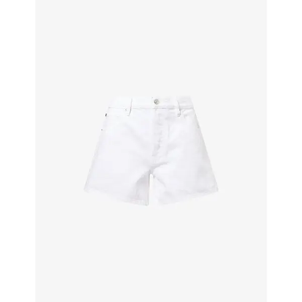 FRAME The Long Hang Denim Shorts - White
