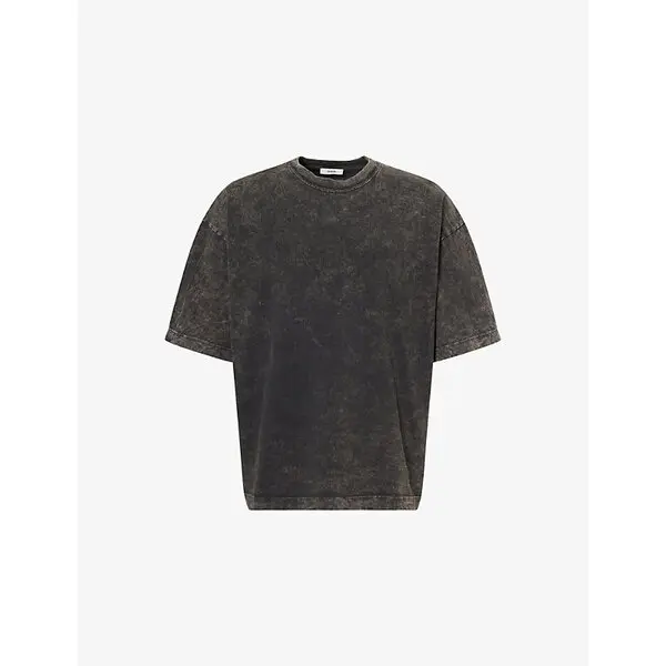 AGOLDE Portman Crewneck Cotton T-shirt - Kinetic (charcoal Grey)